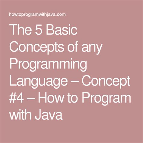 the 5 basic concepts of any programming language concept 4 how to program with java