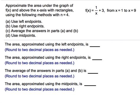 solved approximate the area under the graph of f x and