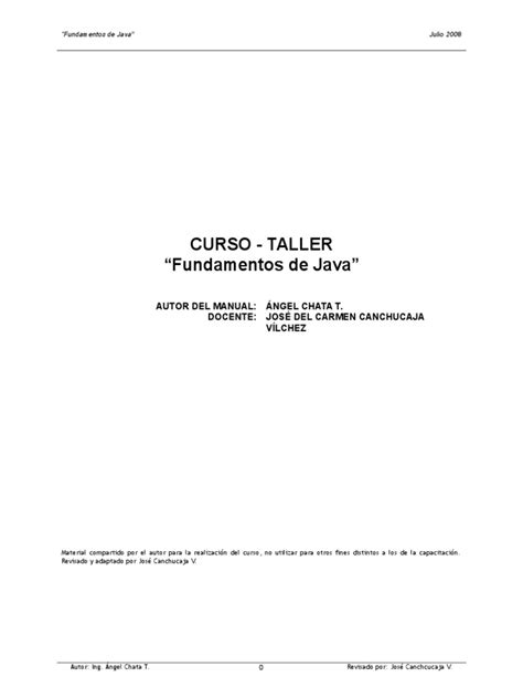 manual fundamentos java pdf java lenguaje de programación plataformas de computación
