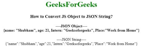How To Convert Js Object To Json String In Jqueryjavascript Geeksforgeeks