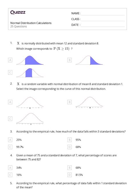 Normal Distributions Worksheet 12 7 Free Worksheets Printable