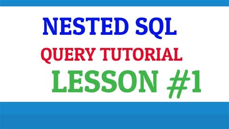 nested query in sql nested query in oracle sub query in sql nested query in mysql youtube