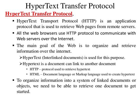 hypertext transfer protocol
