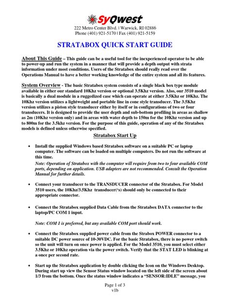stratabox quickstart guide pdf sonar personal computers