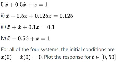 solved use ode45 in matlab to plot the response for the