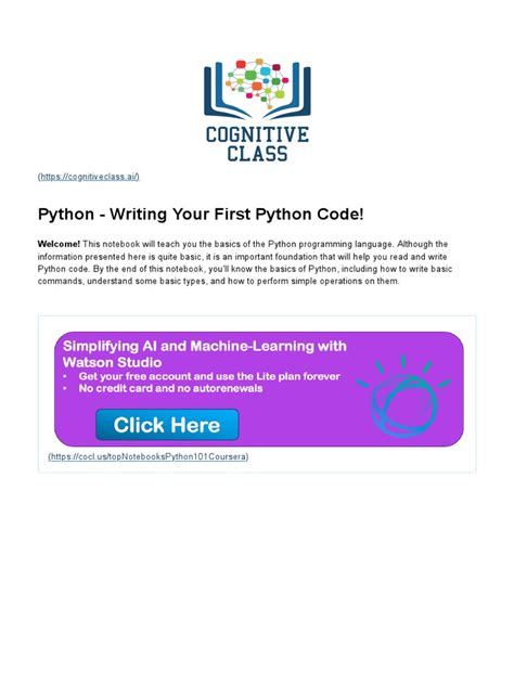 python writing your first python code cognitiveclass ai pdf