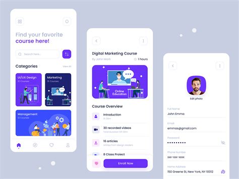 e learning mobile app design by leco ui ux designer on dribbble