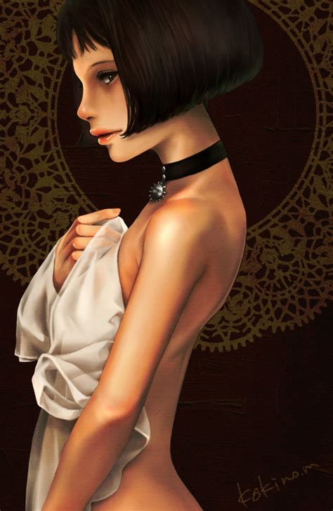 Kakinomai Mathilda Lando Leon The Professional Highres 1girl Back Bob Cut Choker Female