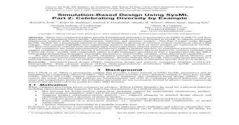 simulation based design using sysml part 2 celebrating [pdf document]
