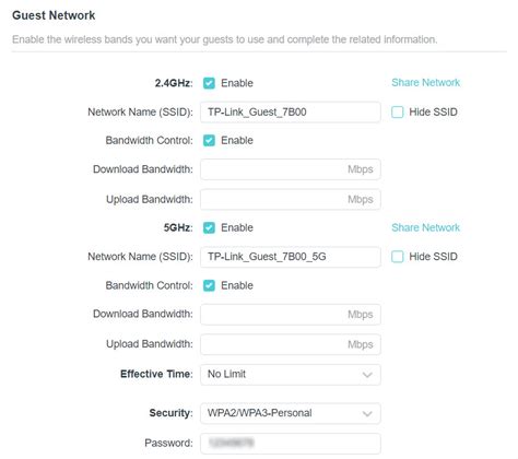 How Do I Set Up Bandwidth Control And Effective Time For My Guest