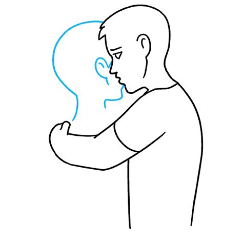 Couple Hugging Drawing Step By Step