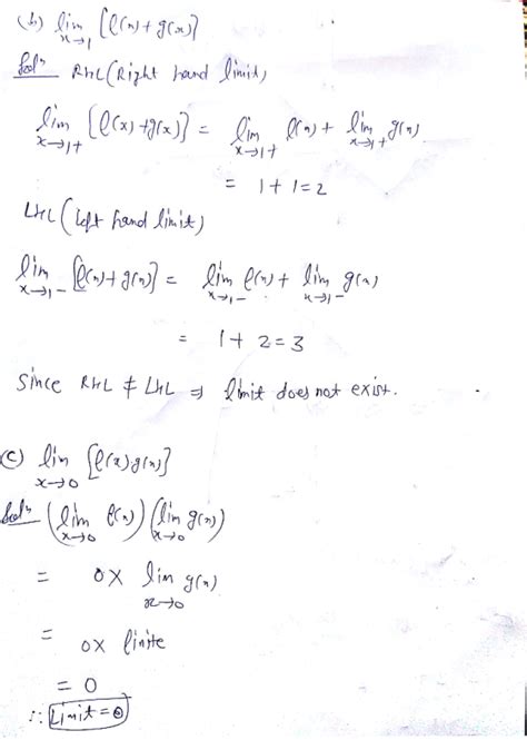 the graphs of f and g are given use them to evaluate each limit if it exists if an answer