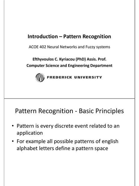 introduction pattern recognition pdf