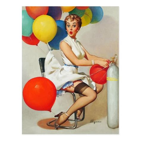 Vintage Retro Pin Up Girl Postcard
