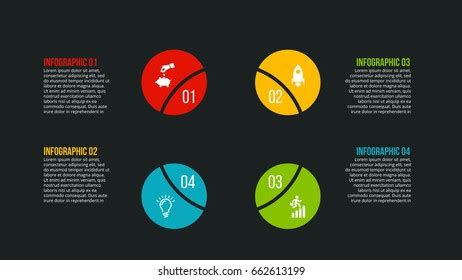 Vector Dark Circle Infographic Template Cycle Stock Vector Royalty