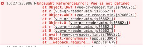 uncaught referenceerror vue is not defined · issue 8 · pulilab vue qr reader · github