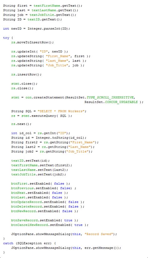 java for complete beginners save a database record