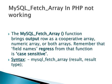 ppt mysql fetch array in php powerpoint presentation free download id 7150307