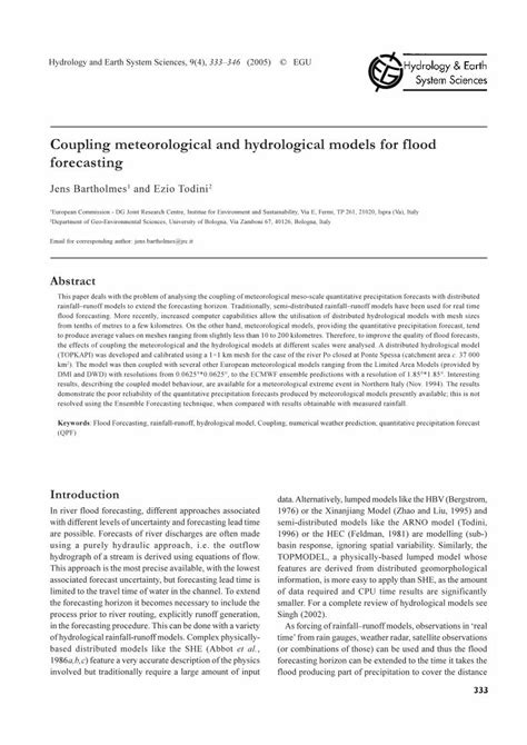 pdf coupling meteorological and hydrological models for flood forecasting dokumen tips