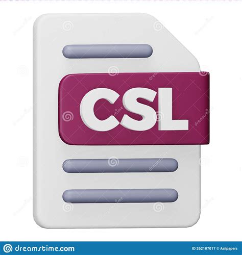 Csl File Format 3d Rendering Isometric Icon Stock Vector