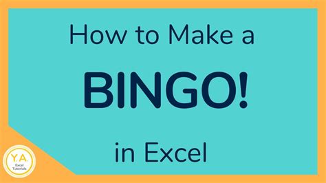 How To Create A Bingo Board Using Excel Make Bingo Game In Excel