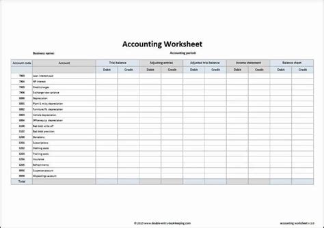 Free Bookkeeping Templates