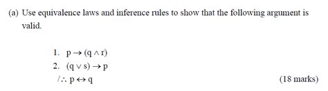 solved a use equivalence laws and inference rules to show