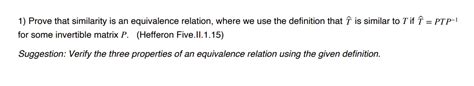 solved 1 prove that similarity is an equivalence