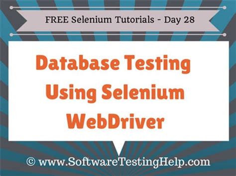 Selenium Database Testing Using Selenium WebDriver And JDBC API