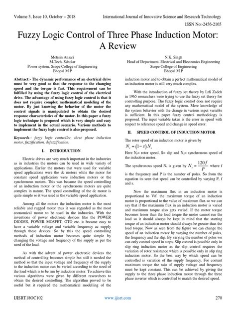 fuzzy logic control of three phase induction motor a review pdf fuzzy logic electromagnetism