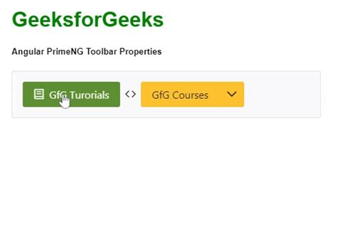 angular primeng toolbar properties geeksforgeeks