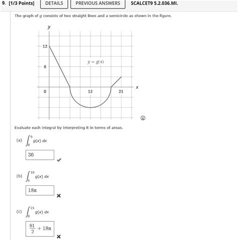 solved scalcet9 5 2 036 mi the graph of g consists of two straight