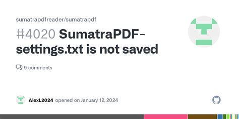 sumatrapdf settings txt is not saved · issue 4020 · sumatrapdfreader sumatrapdf · github