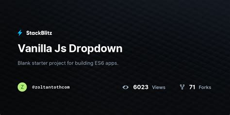Vanilla Js Dropdown StackBlitz