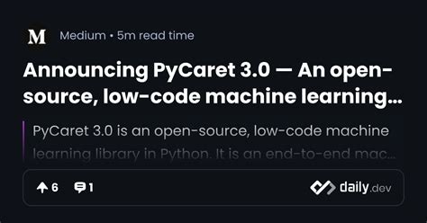 announcing pycaret 3 0 — an open source low code machine learning library in python daily dev
