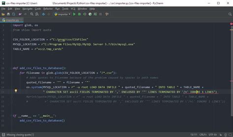 python escaping mysql load data infile command stack overflow
