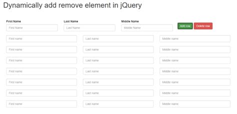 Dynamically Add Remove An Element In Jquery Devnote