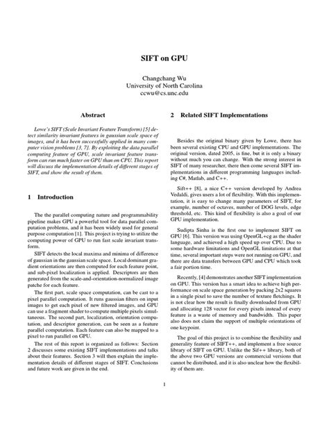 sift gpu pdf shader graphics processing unit