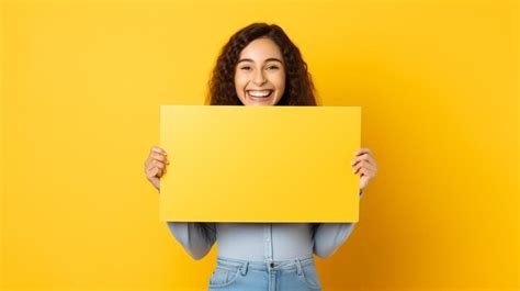 Premium Ai Image Young Woman Holding Sign Business Board Isolated Portrait Of Casual Dressed Woman