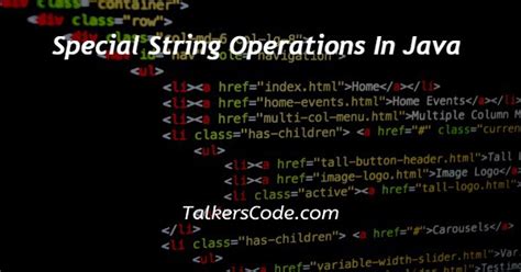 Special String Operations In Java