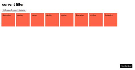 Filter Menu React Layout Codesandbox
