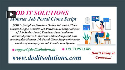 PPT Monster Job Portal Clone Script DOD IT SOLUTIONS PowerPoint
