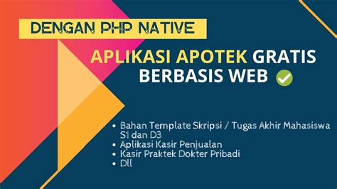 APLIKASI APOTEK GRATIS BERBASIS WEB DENGAN PHP NATIVE YouTube