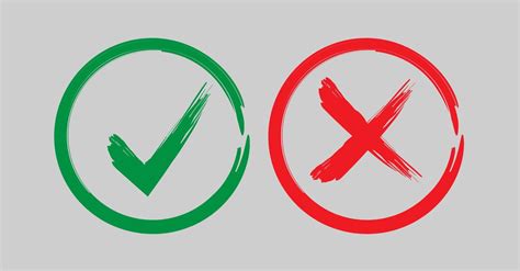 Acceptance And Rejection Symbol Vector Circle Brush Stroke Borders
