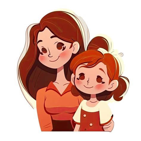 Mother And Daughter Cartoon 22917745 PNG