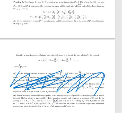 solved n 0 problem 5 the cantor ternary set c is