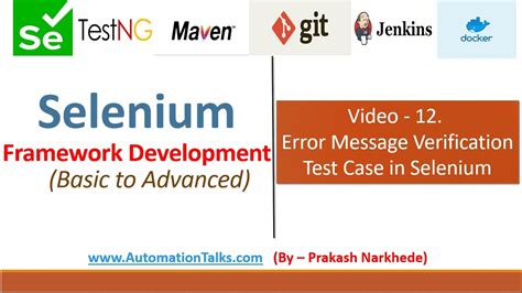 Selenium Framework Basic 12 Error Message Verification Test Case