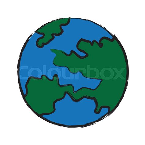Map Global World Earth Round Icon Stock Vector Colourbox
