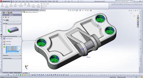 tutorial how to create a static stress analysis simulation in solidworks grabcad tutorials
