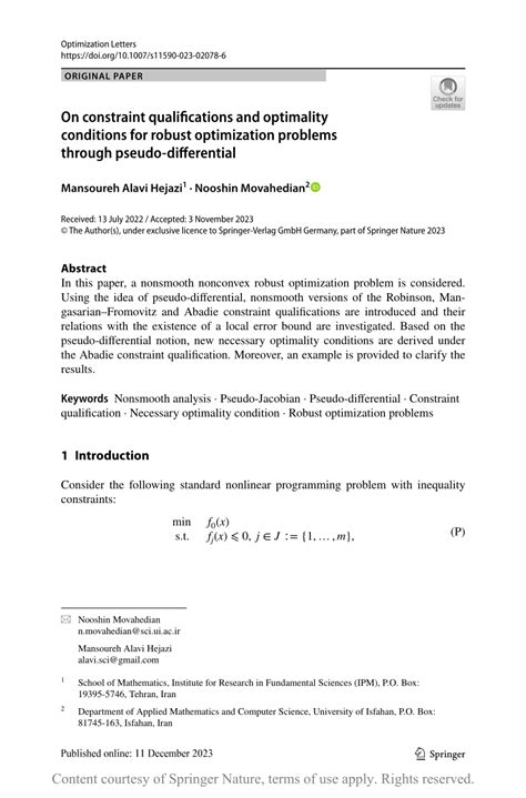 on constraint qualifications and optimality conditions for robust optimization problems through